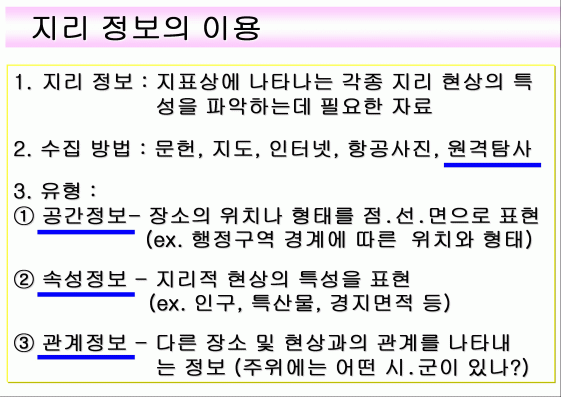 국토의 이해(지리정보의 이용)PPT