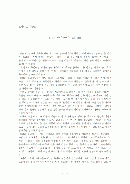 5.비디오감상문_(10)방가방가
