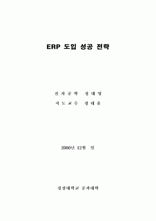 ERP도입성공전략