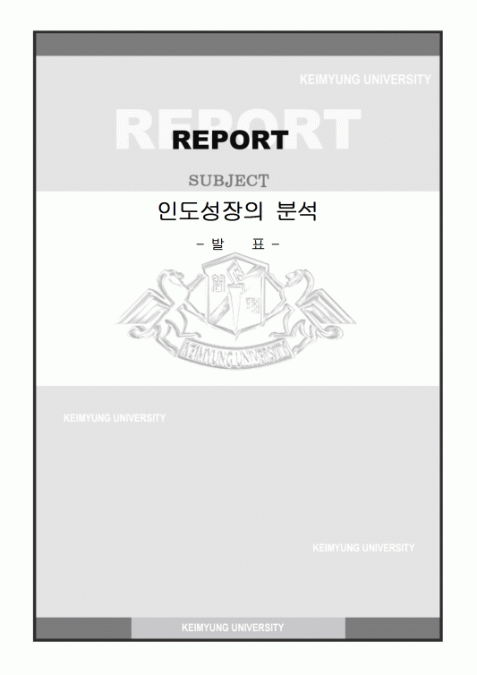 인도 경제 성장의 분석(보고서)