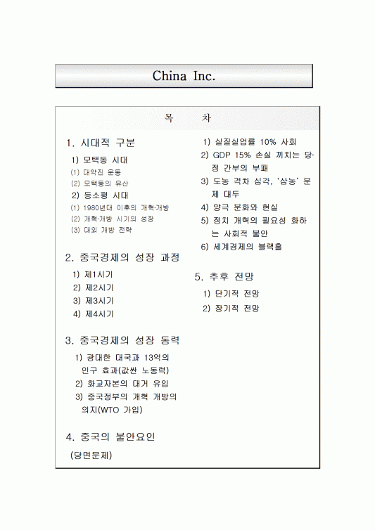 중국발표조2 레포트 자료