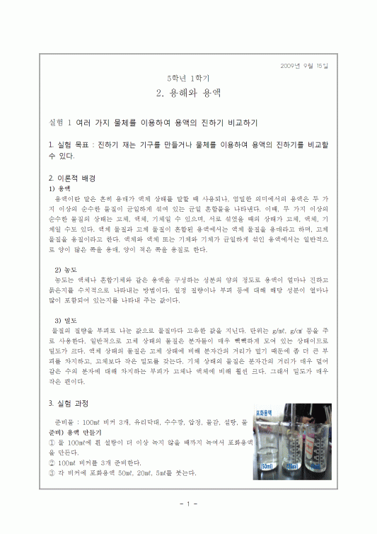 초등화학실험보고서