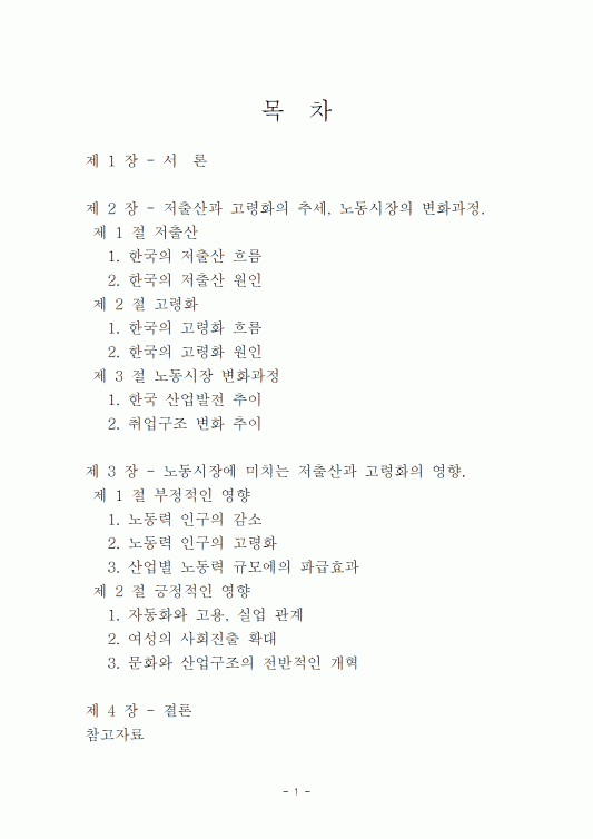 저출산과 인구고령화에 따른 노동시장의 변화