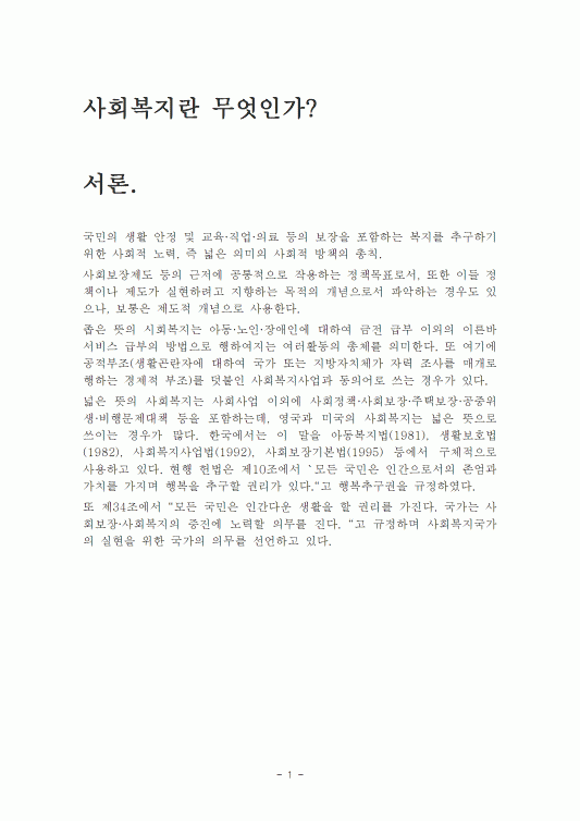 사회복지란 무엇인가 [분석/조사]