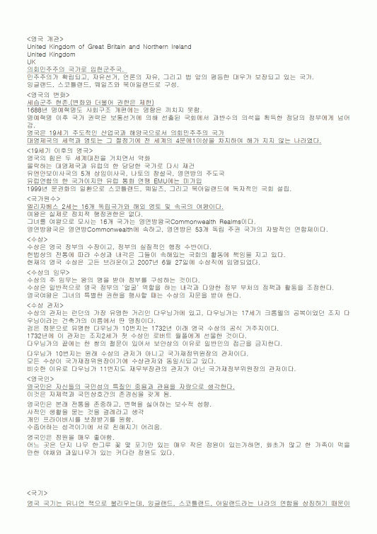 영국생활과 문화(전체요약)