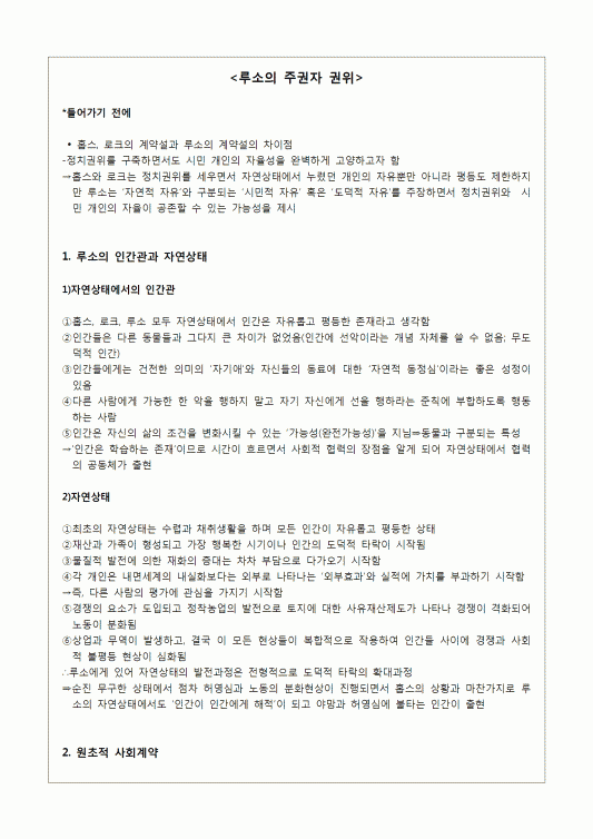 루소의 주권자 권위