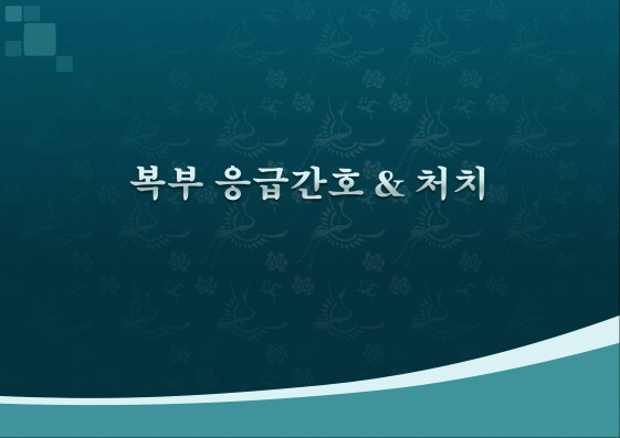 복부응급간호 및 처치