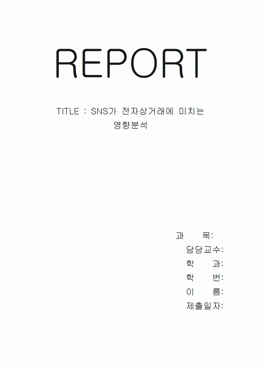 sns가 전자상거래에 미치는 영향분석