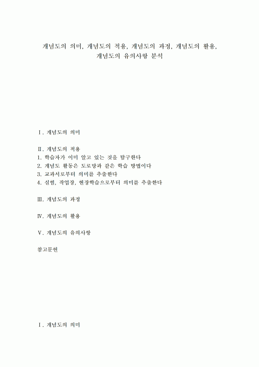 [개념도][개념도의 의미][개념도의 적용][개념도의 과정][개념도의 활용][개념도의 유의사항]개념도의 의미, 개념도의 적용, 개념도의 과정, 개념도의 활용, 개념도의 유의사항 분석(개념도, 개념도활동)