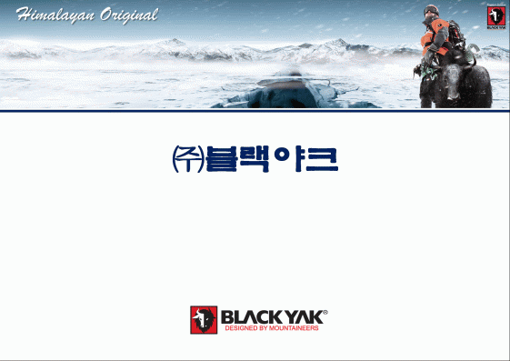 블랙야크 회사소개 및 기술력과 비전