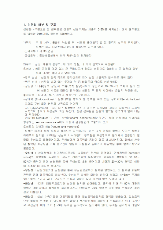 [간호학]심장의해부구조생리