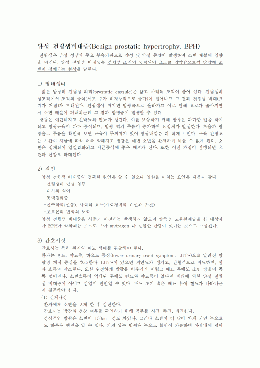 [간호학]양성 전립샘비대증