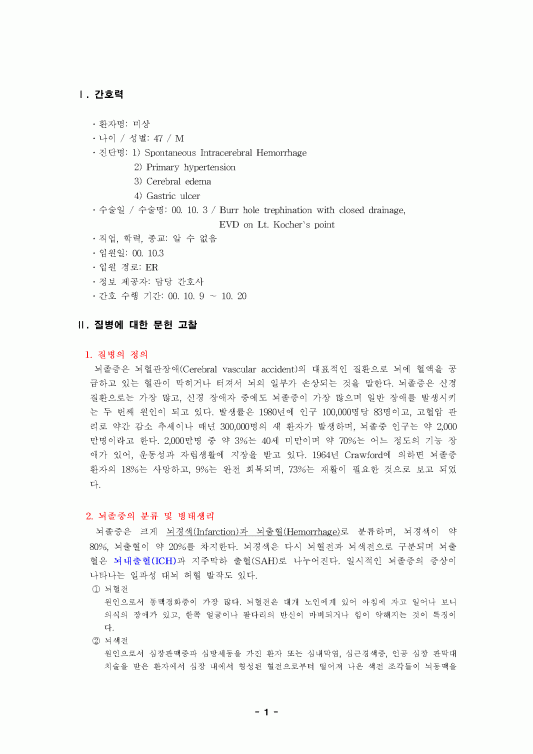 [간호학]ICH사례보고서
