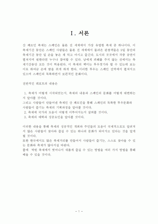 스페인 산 페르민 축제report