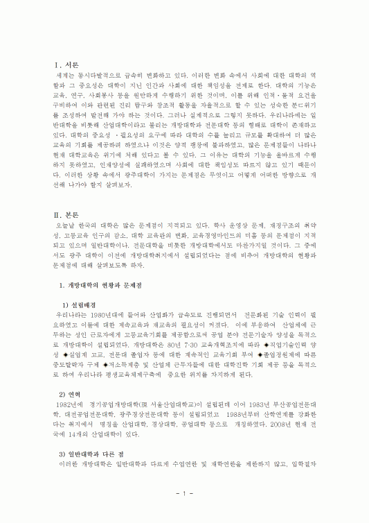 개방대학실태와문제점