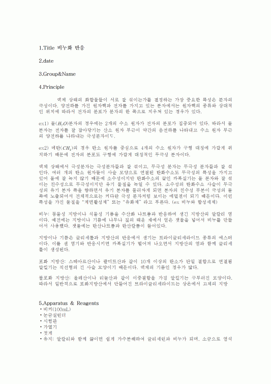 비누화 반응(예비)