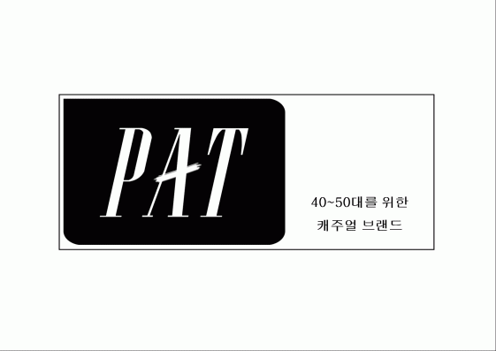 40~50대를 위한 캐쥬얼브랜드PAT에대한보고서