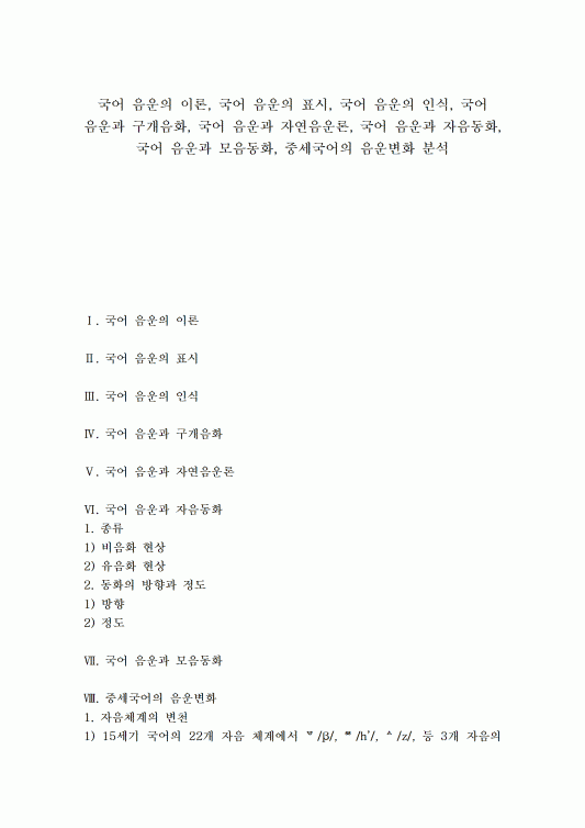 [국어 음운][구개음화][자음동화][모음동화]국어 음운 이론, 국어 음운 표시, 국어 음운 인식, 국어 음운과 구개음화, 국어 음운과 자연음운론, 국어 음운과 자음동화, 국어 음운과 모음동화, 중세국어 음운변화