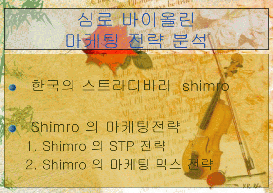 심로 바이올린  마케팅 전략 분석