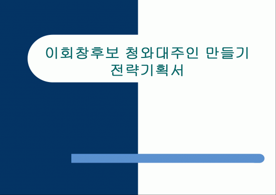 이회창 청와대 주인만들기