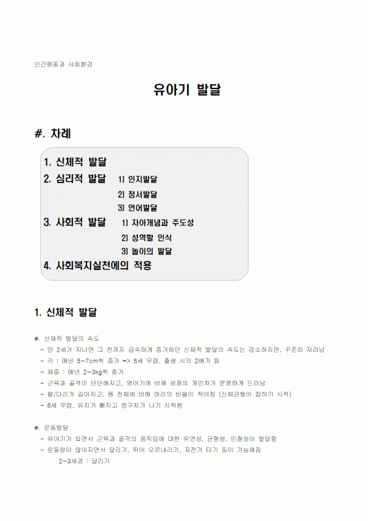 유아기발달 레포트 자료
