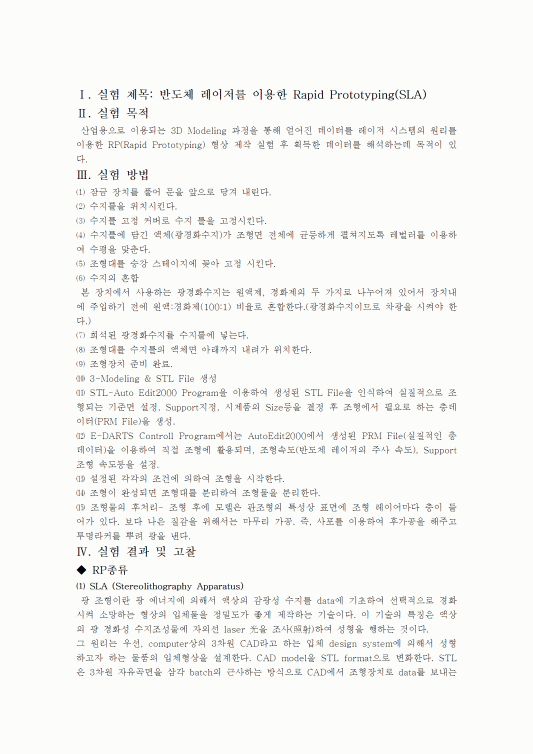 RP 보고서 레포트 자료