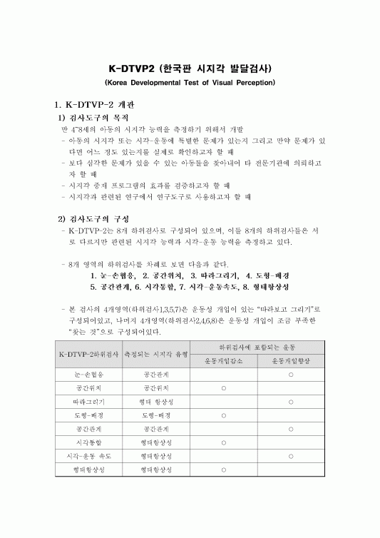 K DTVP2 (한국판 시지각 발달검사)