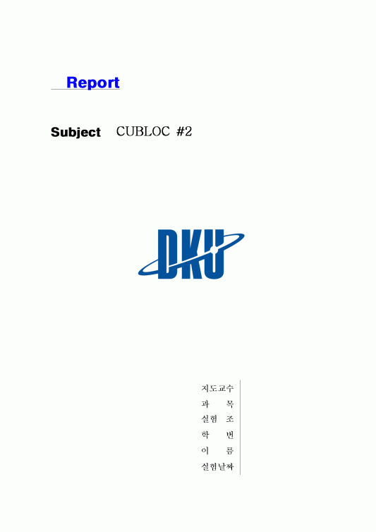 CUBLOC #2 레포트 자료