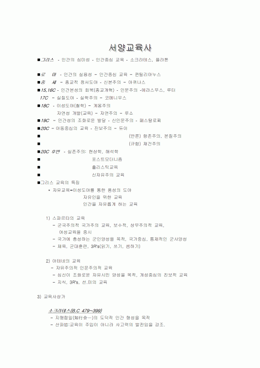 서양교육사 진보주의