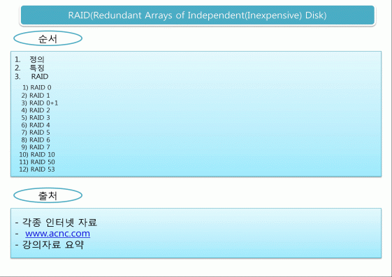 RAID(Redundant Arrays of Independent(Inexpensive) Disk)