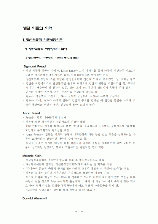 아동상담이론