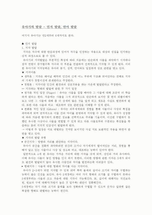 유아기의 발달 - 인지 발달, 언어 발달