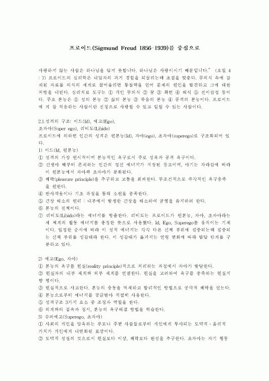 [상담심리] 프로이드