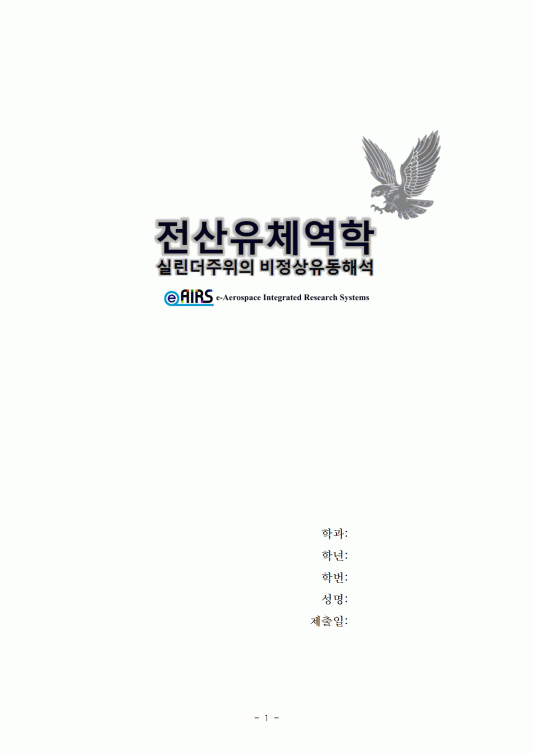 e-Airs을 이용한 실린더주위의 (2차원,비정상)유동해석