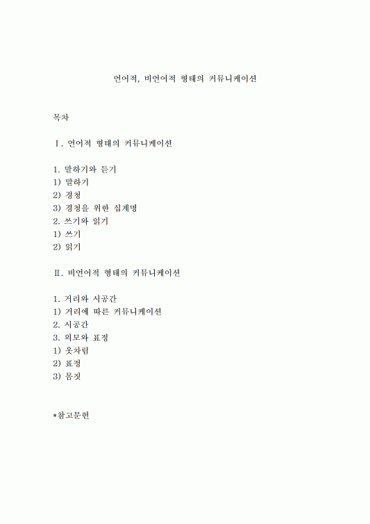 언어적, 비언어적 형태의 커뮤니케이션