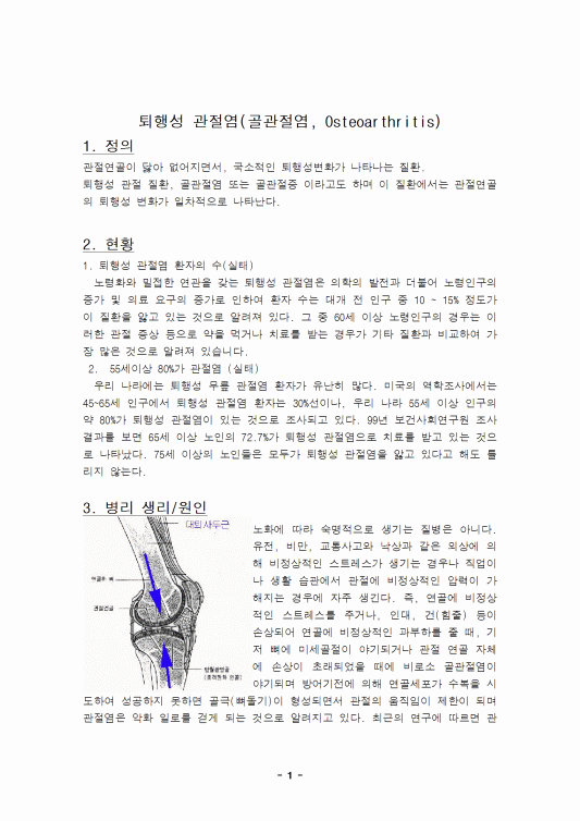 정형문헌고찰(퇴행성관절염)