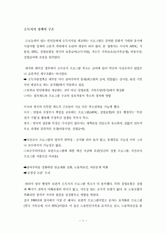 소득지지정책의구조