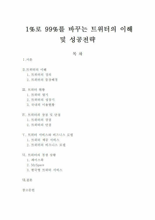 트위터의 이해 및 성공전략