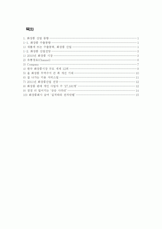 화장품 산업 동향