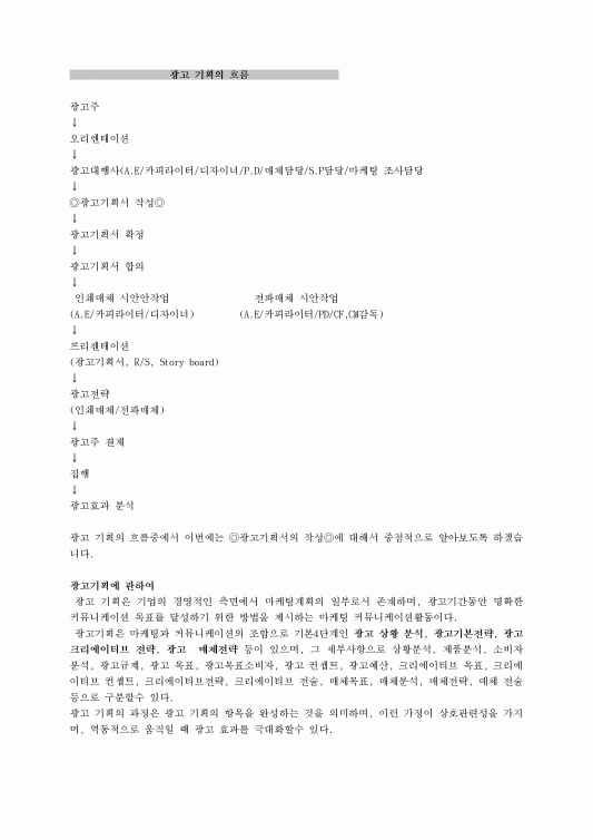 [광고기획] 광고기획서 작성법