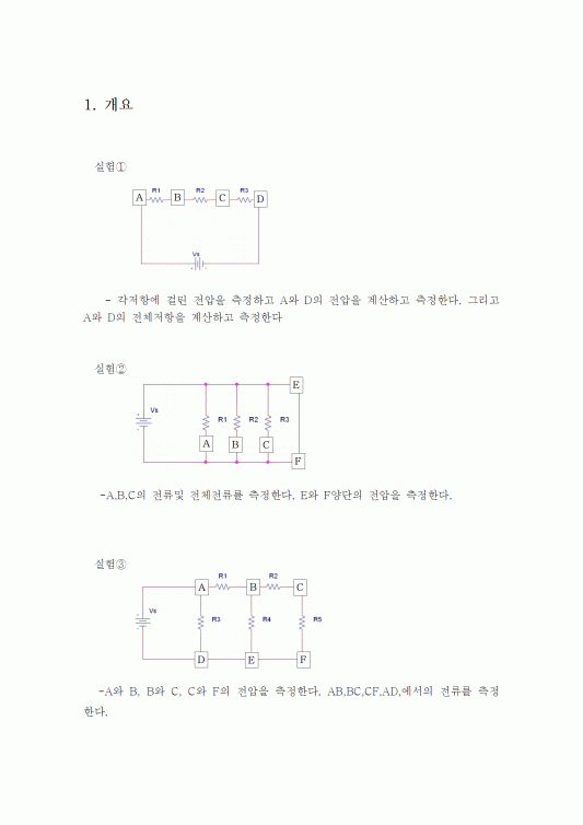 [기초회로실험]중첩의 원리(예비)