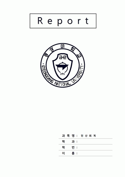 [인문과학] [경상대] 전산회계 1차 레포트