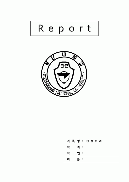 [경상대] 전산회계 1차 레포트