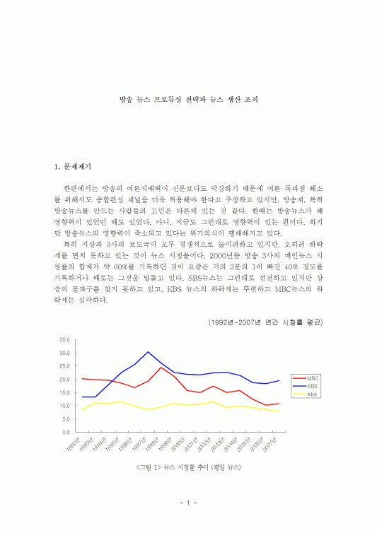방송 뉴스 프로듀싱 전략과 뉴스 생산 조직