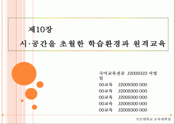 제10장 시 ·공간을 초월한 학습환경과 원격교육