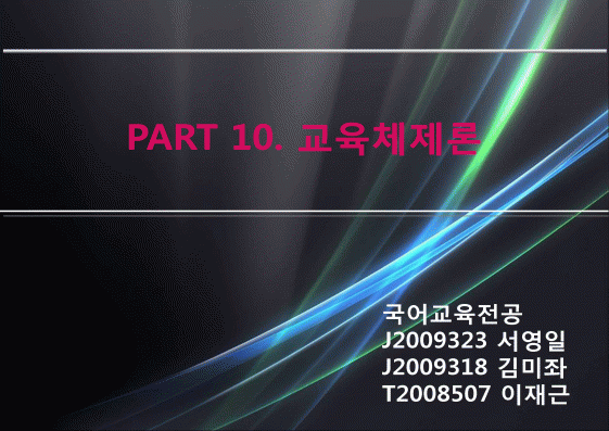 제10장 - 교육체제론(발표)