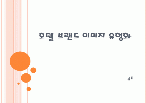 호텔 브랜드 이미지 유형화