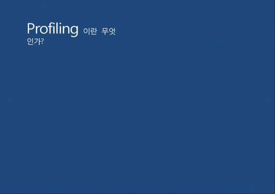 프로파일링 레포트 자료