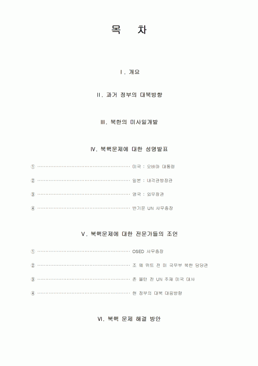 [국가안보] 북핵문제에 대한 의견제시