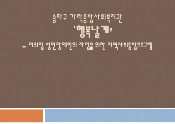 성인장애프로그램발표